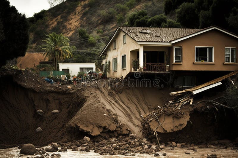 Illustration, Disasters Landslides, Generative Ai Stock Illustration ...