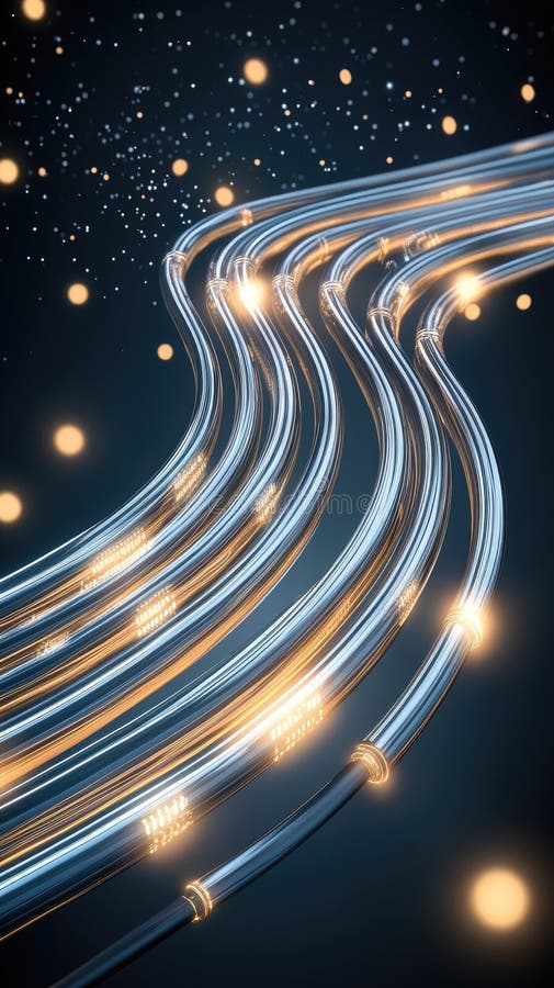 An Illustration Displays Digital Connections Layered Over a Cityscape ...