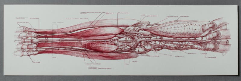 Detailed Exploded View of Arm Muscle Structure on Light Paper ...