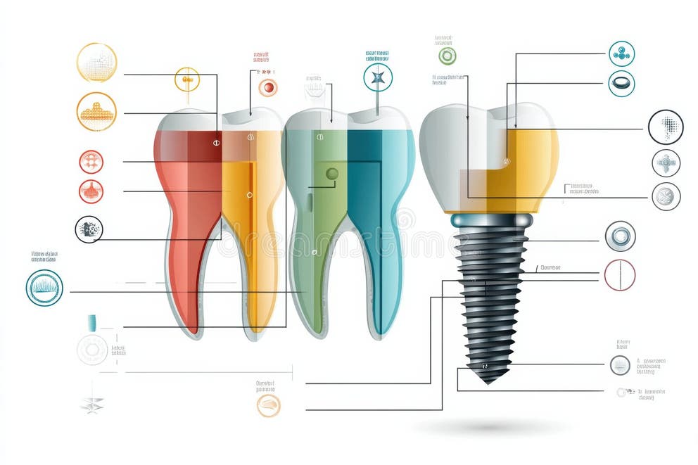 Detailed Digital Illustration of Tooth Anatomy Highlighting Parts ...