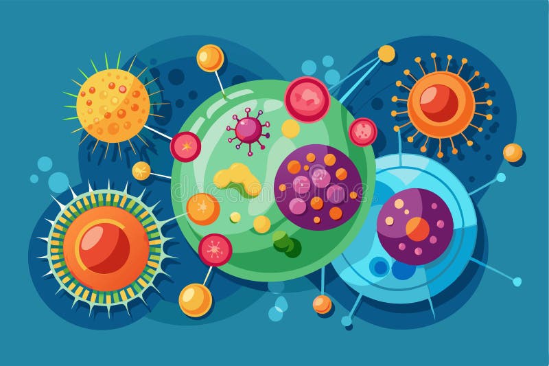This Illustration Displays Various Lymphatic Features in Bright Colors ...