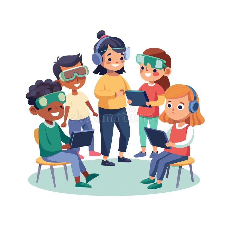 VR Learning: Diverse Kids Enjoying Interactive Education with Virtual ...