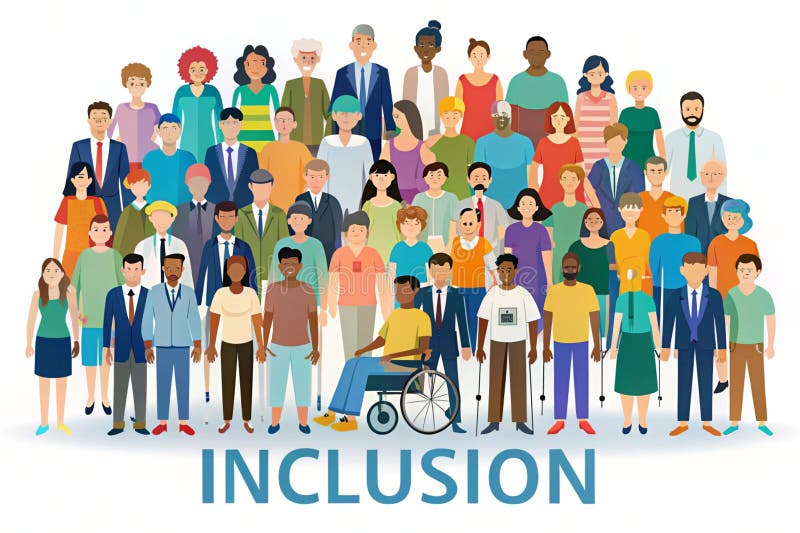 Illustration of a Diverse Group of People Representing Inclusion and ...