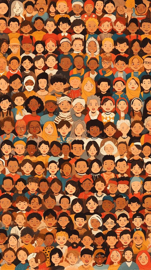 Illustration of a Diverse Group of People Showcasing Multicultural ...