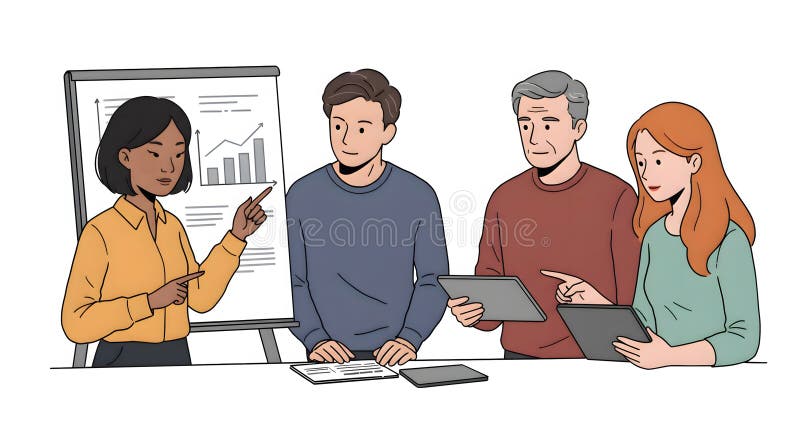 Team Collaboration and Business Presentation with Data Analysis Stock ...