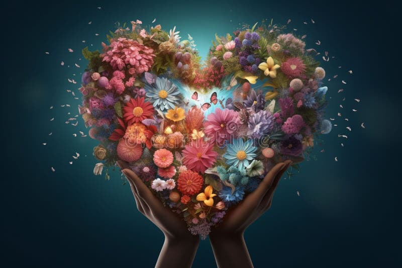 Illustration of Diverse Hands Forming a Heart Stock Illustration ...