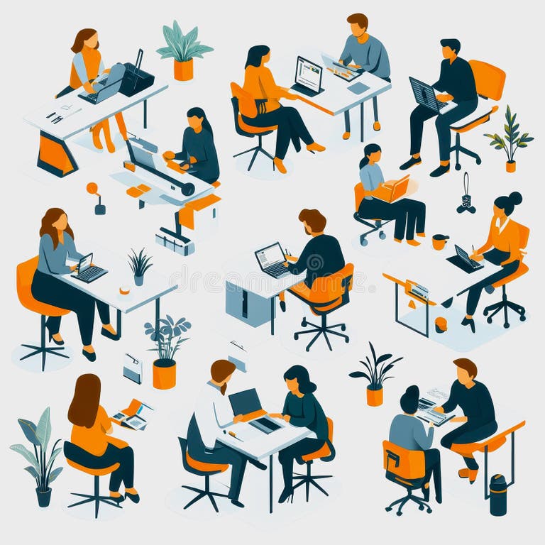 Diverse Group of Professionals Engaged in Collaborative Work, Using ...