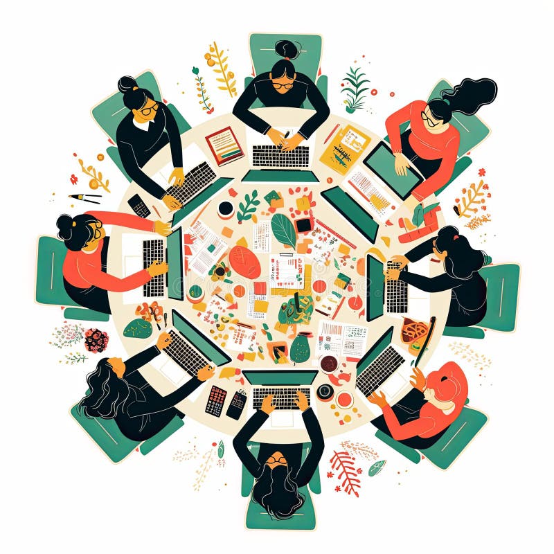 Collaborative Teamwork with Diverse Professionals at a Round Table ...