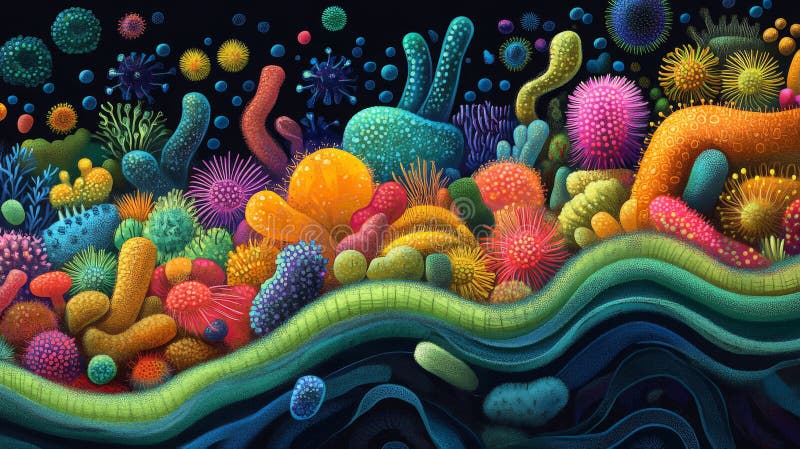Illustration of Diverse and Vibrant Microbiome in a Healthy Human S ...