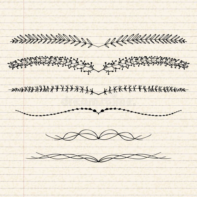 Illustration of Dividers on a Sheet of Lined Paper Stock Vector ...