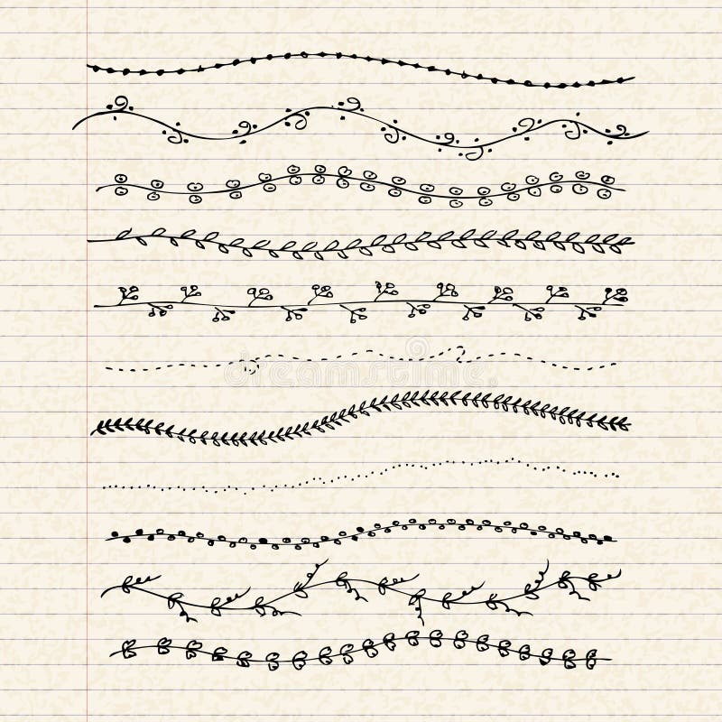 Illustration of Dividers on a Sheet of Lined Paper Stock Vector ...