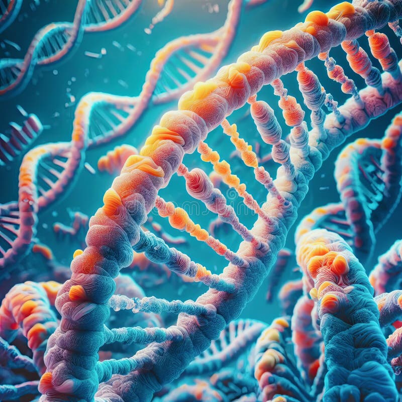 Illustration of DNA Double Helix Seen Under a Electron Microscope ...