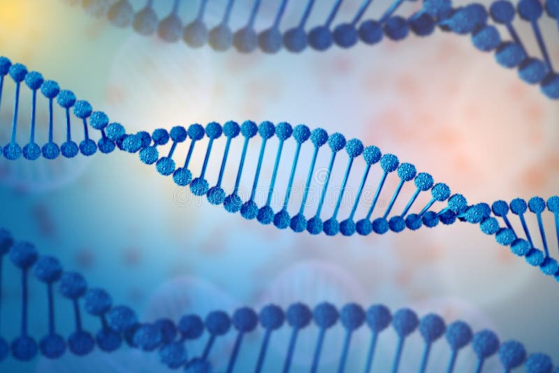 Illustration Of DNA Molecule. The Helical Molecule In The Environment ...
