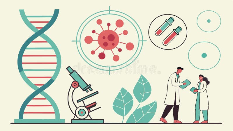 DNA Strand and Microscope, Genetic Research, Scientific Discovery ...