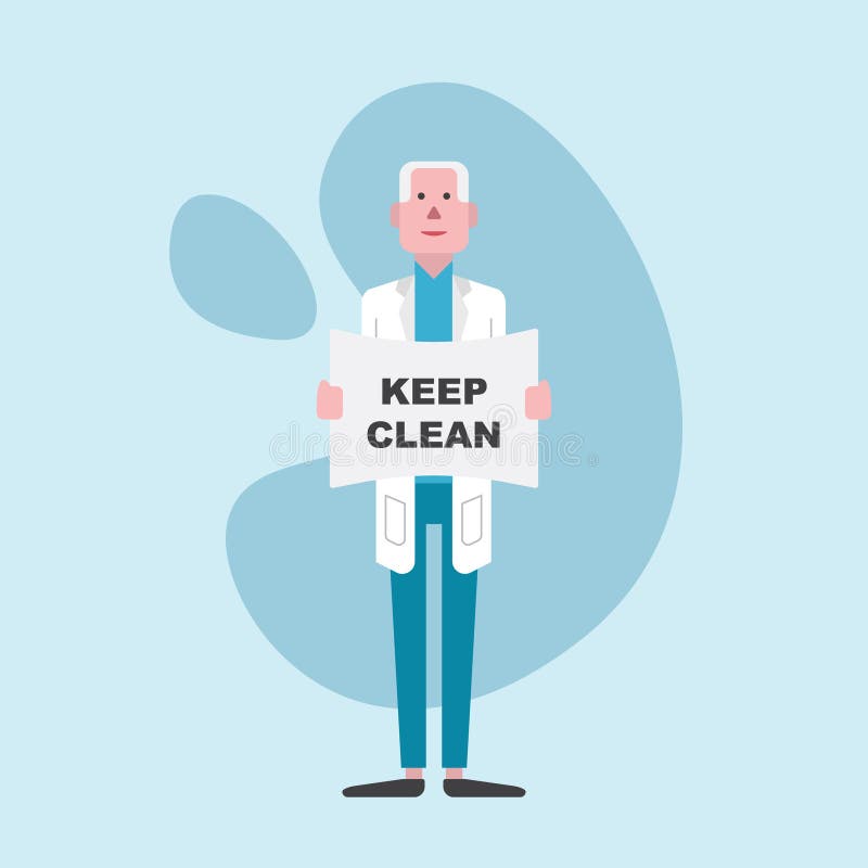 Illustration Doctor Keep Clean Stock Vector - Illustration of health ...