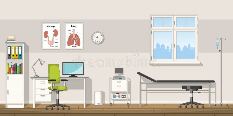 Illustration of a Doctor Office Stock Vector - Illustration of comic ...
