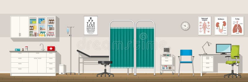 Doctor office room stock vector. Illustration of background - 153242710