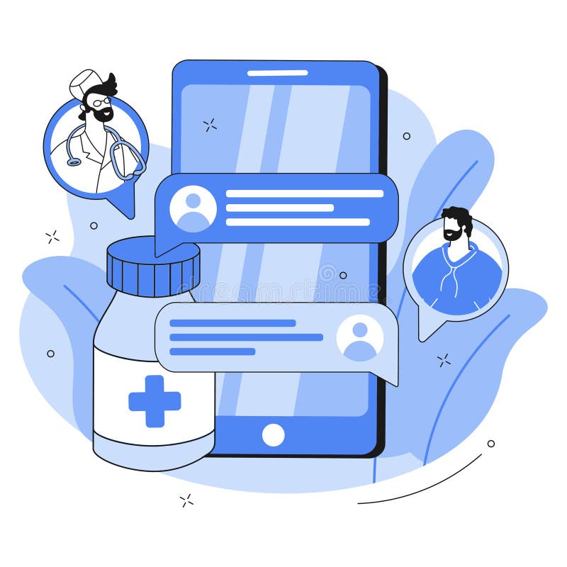 Illustration Doctor and Patient Consultation Correspondence between ...