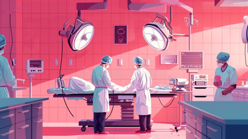 Illustration of Doctors Working in the Operating Room Stock ...