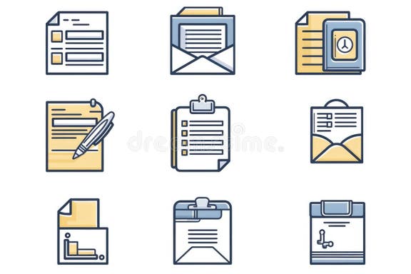 Illustration of a Document and a Pen, Useful for Education and Office ...