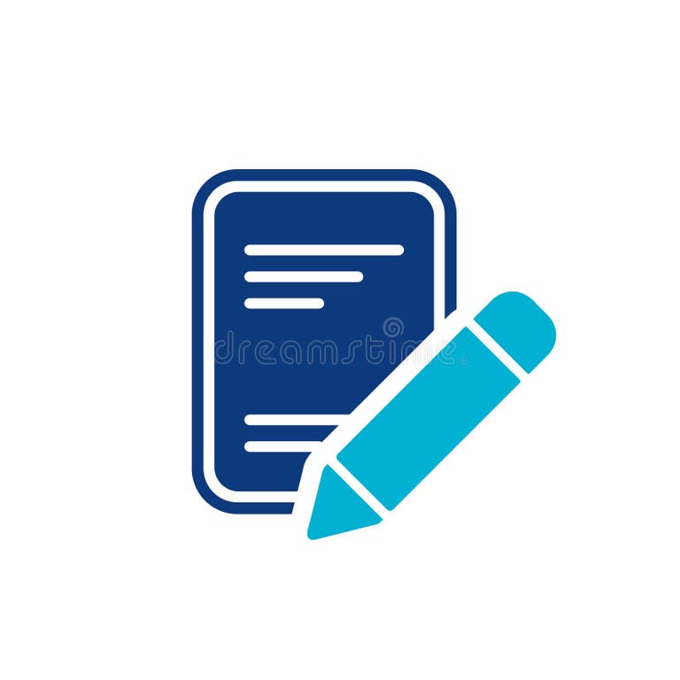 Illustration of Document and Pencil Icon Stock Vector - Illustration of ...