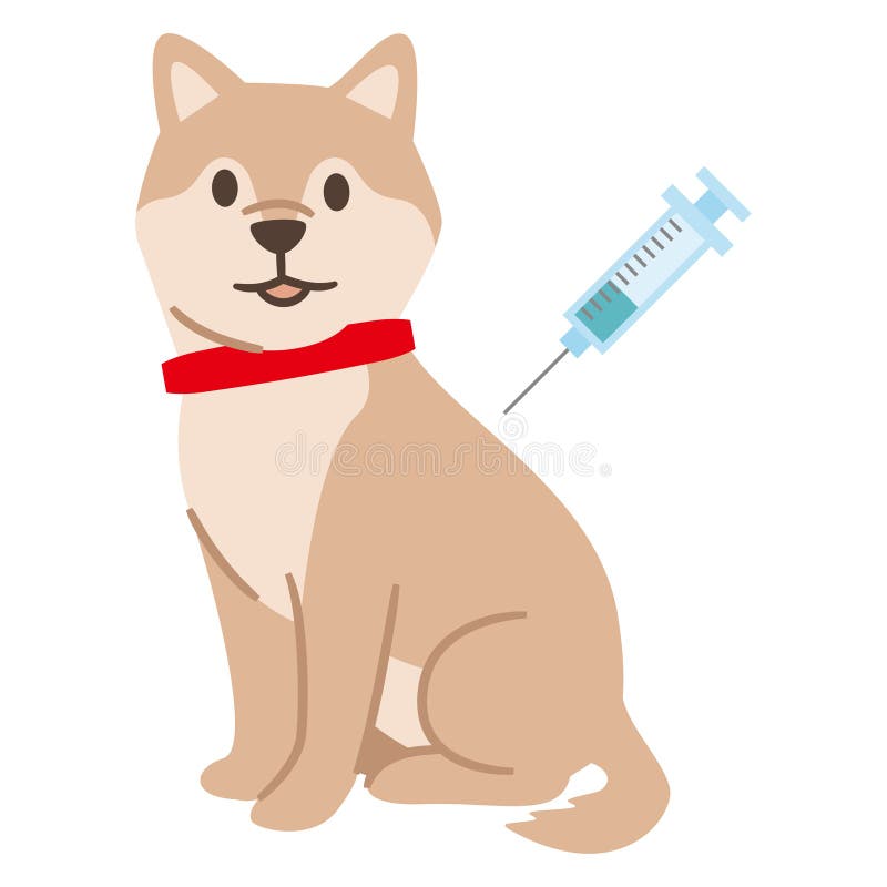 Illustration of a Dog Being Vaccinated Stock Vector - Illustration of ...
