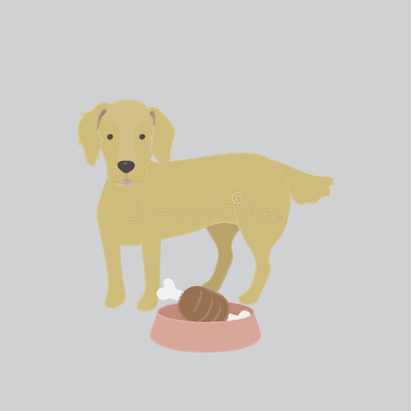 Illustration of Dog Eating Meat Stock Illustration - Illustration of ...
