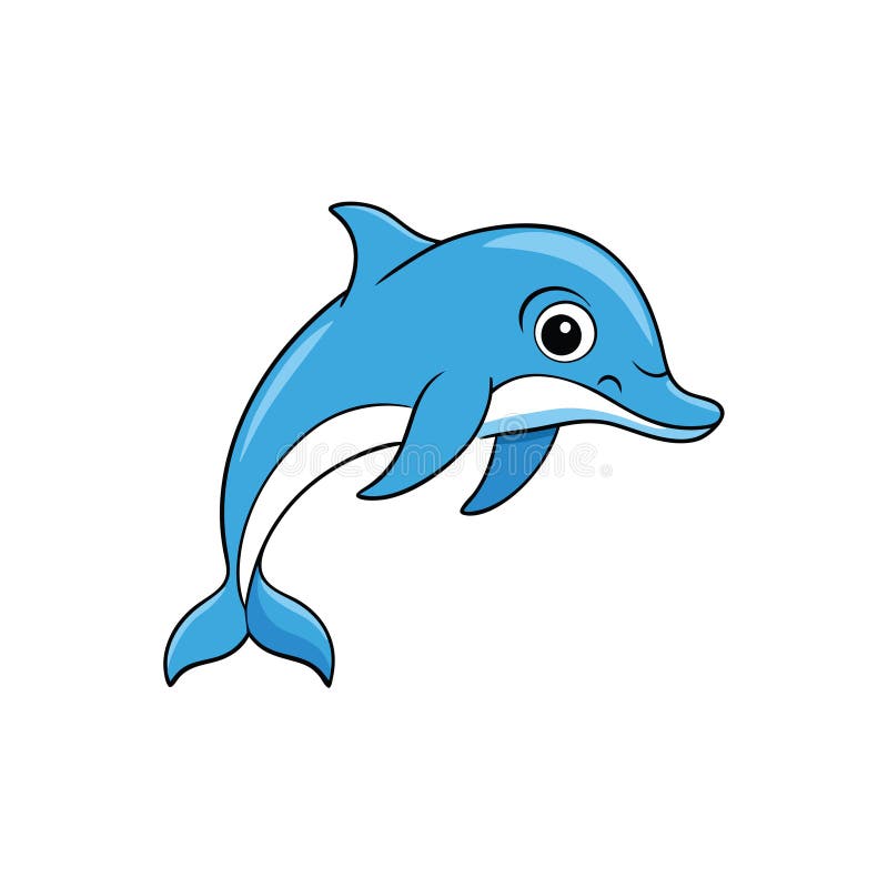 Illustration of a Dolfin Fish on White Stock Vector - Illustration of ...