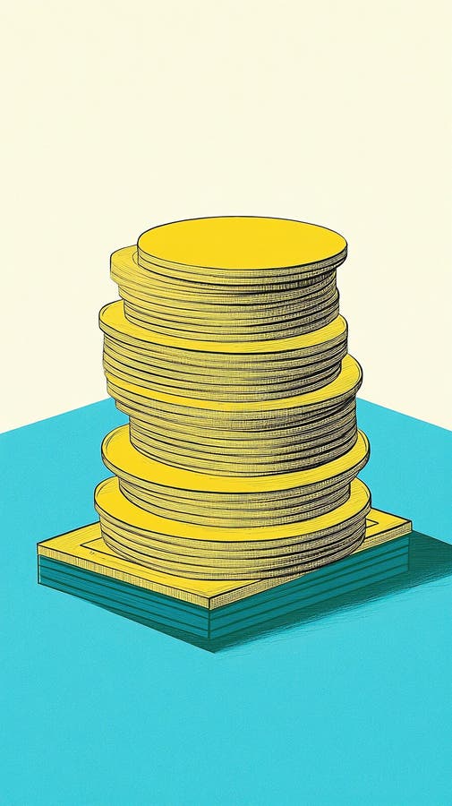 Illustration of Dollar Coins Stacking Up Like a Pyramid through ...