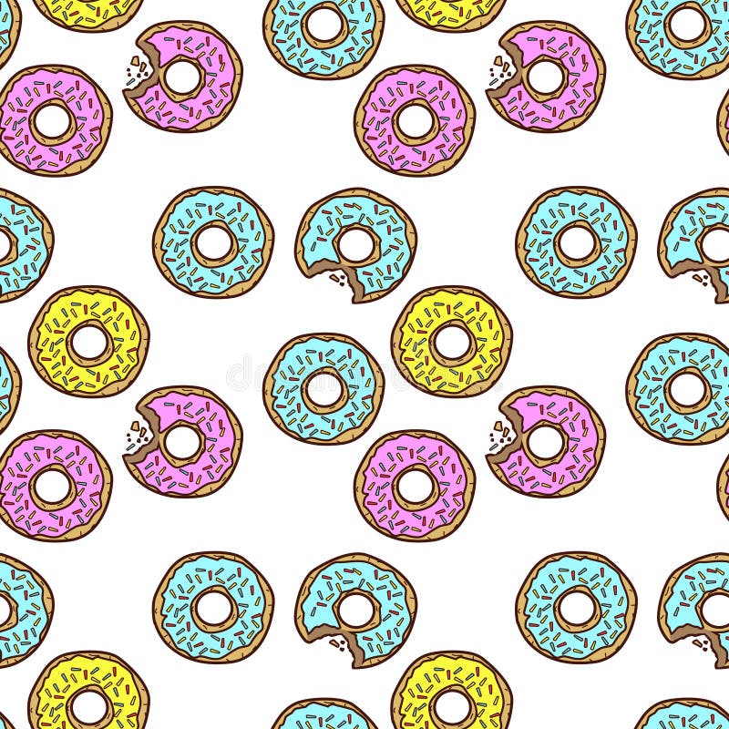 Illustration - Donut , Pattern. Stock Vector - Illustration of nice ...