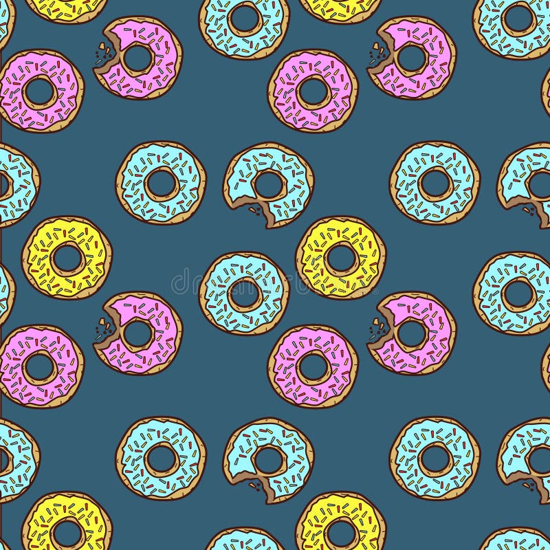 Illustration - Donut , Pattern. Stock Vector - Illustration of cruller ...