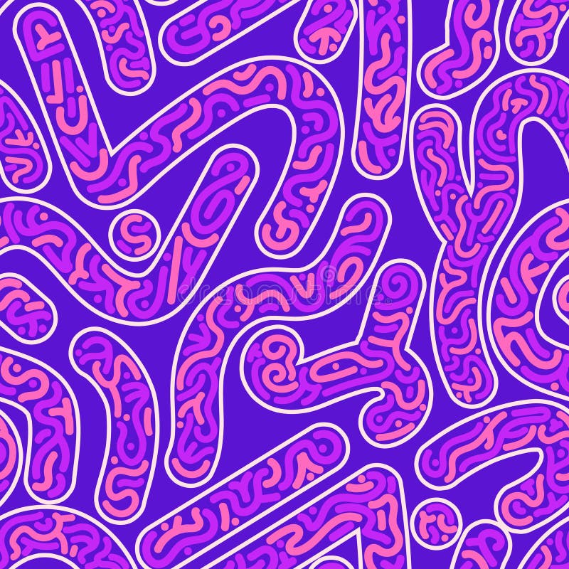 Illustration of Doodle Seamless Pattern Inside the Line Stock ...