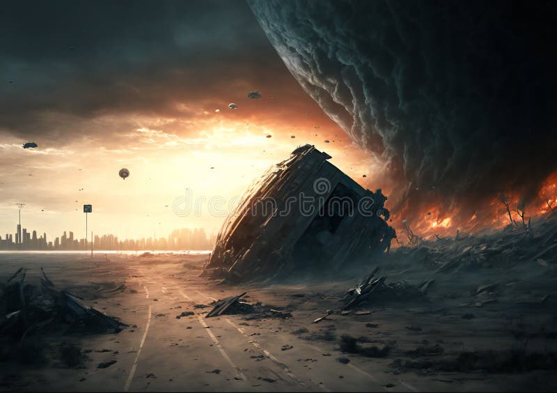 The Doomsday Scene of a Catastrophe Digital, Digital Illustration ...