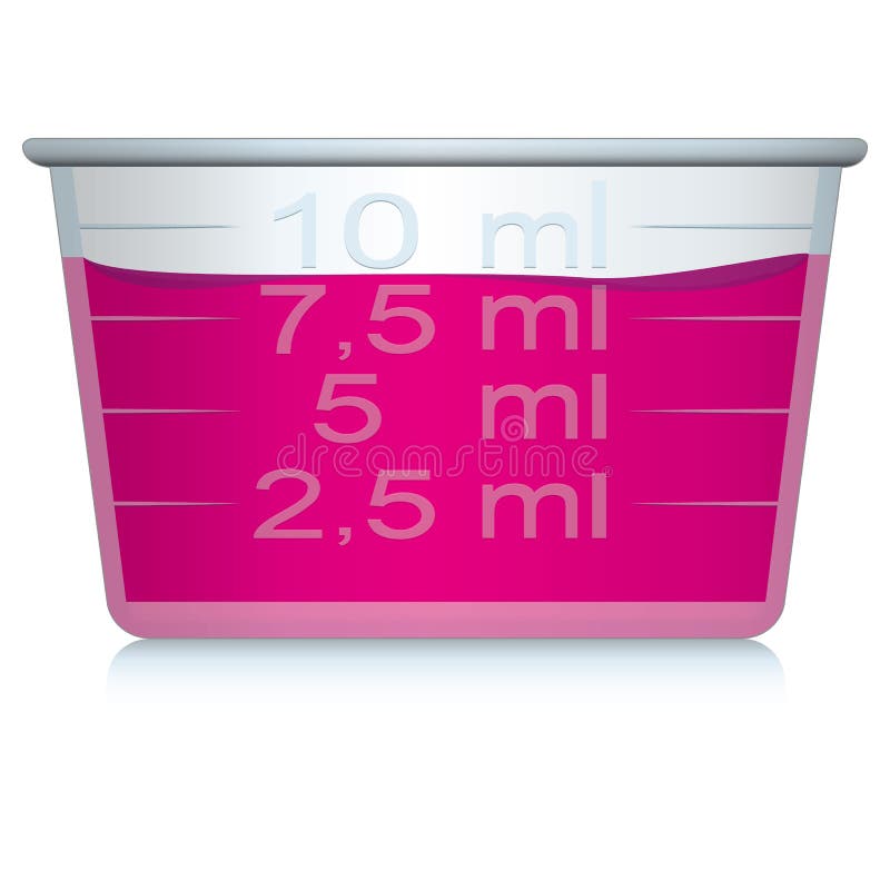 Illustration of Dosing Cup Packaging Object with Liquid, Cosmetic ...