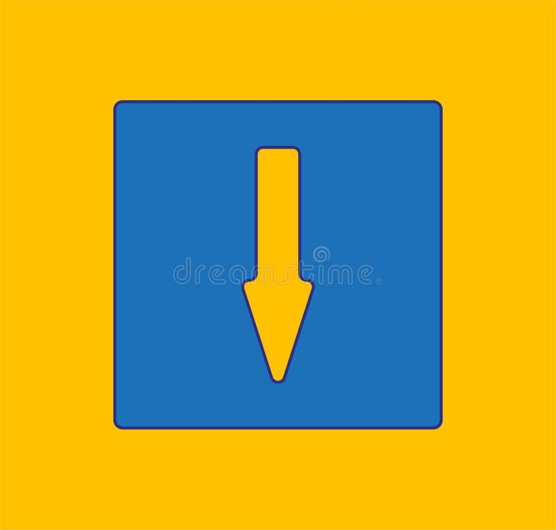 Illustration of a Download Icon on an Orange Background Stock ...