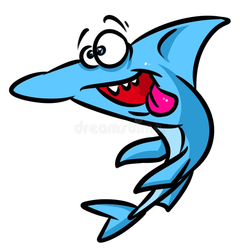 Illustration Drôle Folle De Bande Dessinée De Requin Illustration Stock ...