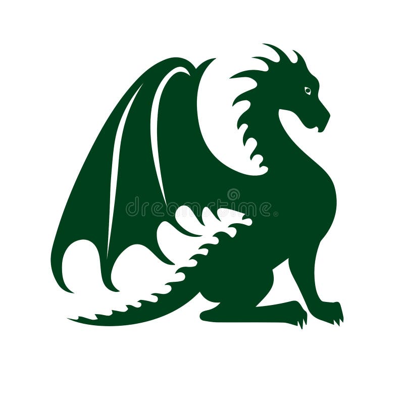 Illustration of a Dragon. Dragon Outline, Vector Illustration Stock ...