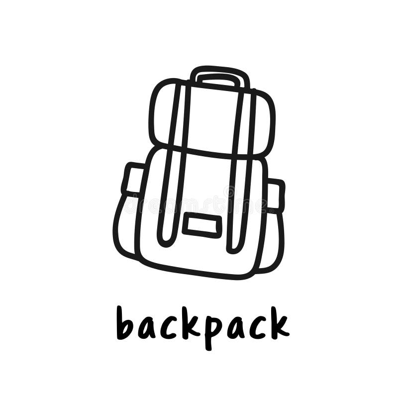 Illustration Drawing of Backpack Icon Stock Vector - Illustration of ...