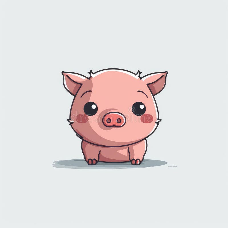 Illustration of a Drawing of a Little Pig. Stock Illustration ...