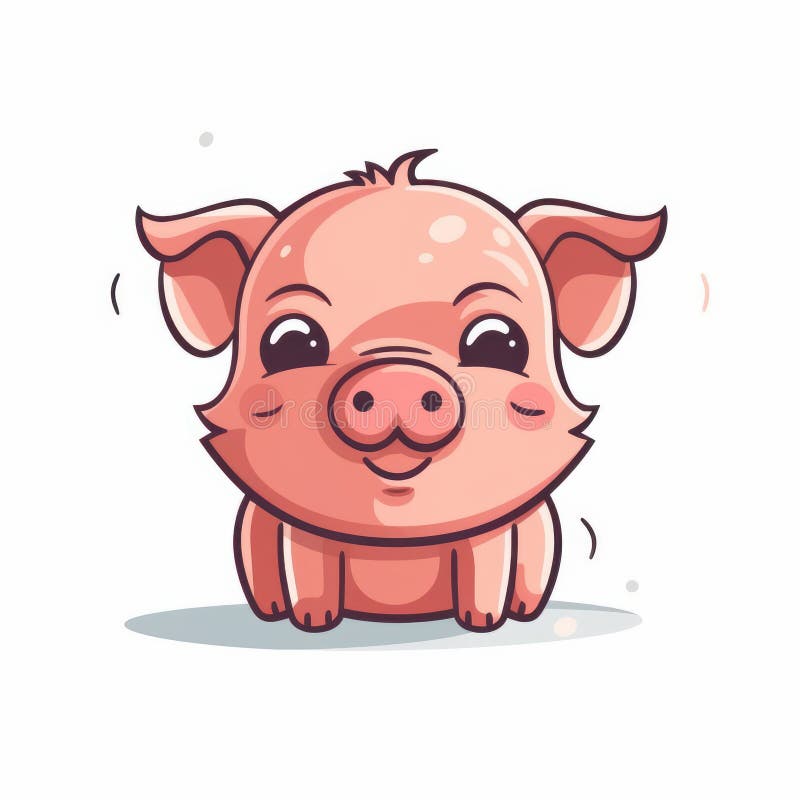 Illustration of a Drawing of a Little Pig. Stock Illustration ...