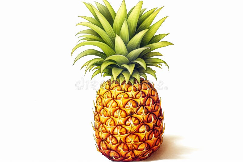 Illustration of a Drawing of a Pineapple with a Picture, Generative Ai ...