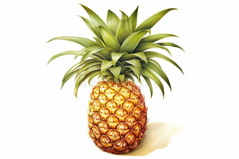 Illustration of a Drawing of a Pineapple with a Picture, Generative Ai ...