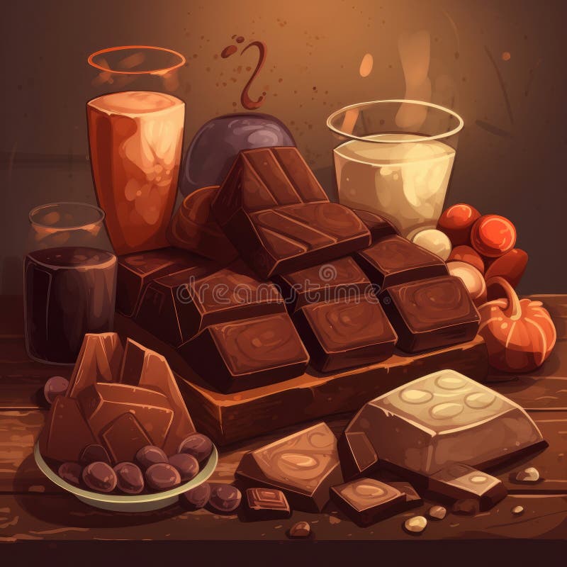 Illustration of a Drawing of a Portion of Chocolate. Stock Illustration ...