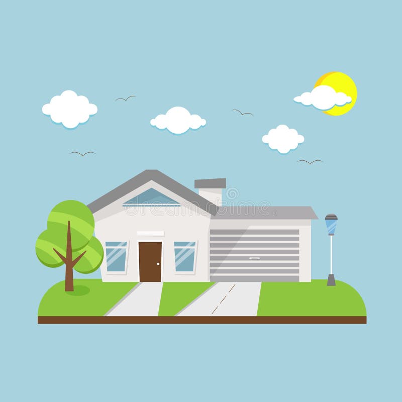 Illustration Dream Homes Simple Stock Vector - Illustration of flat ...