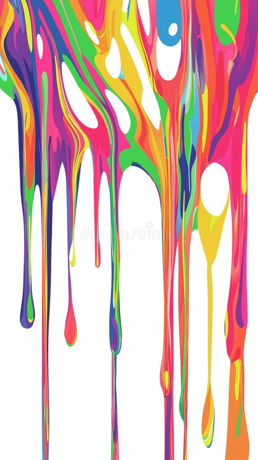 Illustration of Dripping Paint Effect on Transparent Background Stock ...