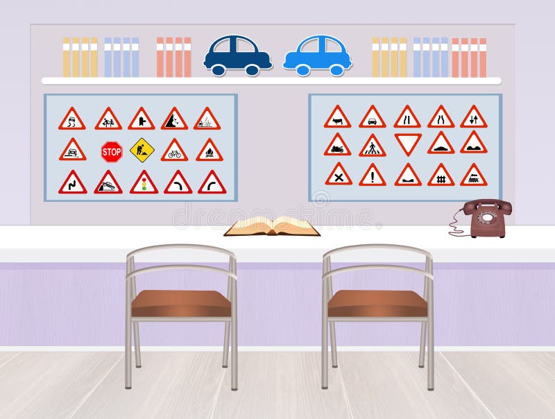 Illustration of Driving School Stock Illustration - Illustration of ...
