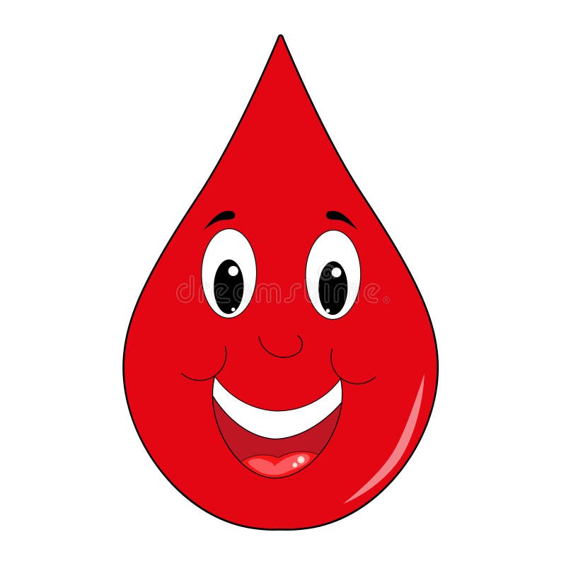 Illustration of a Drop of a Red-colored Liquid with a Smiley Face Stock ...