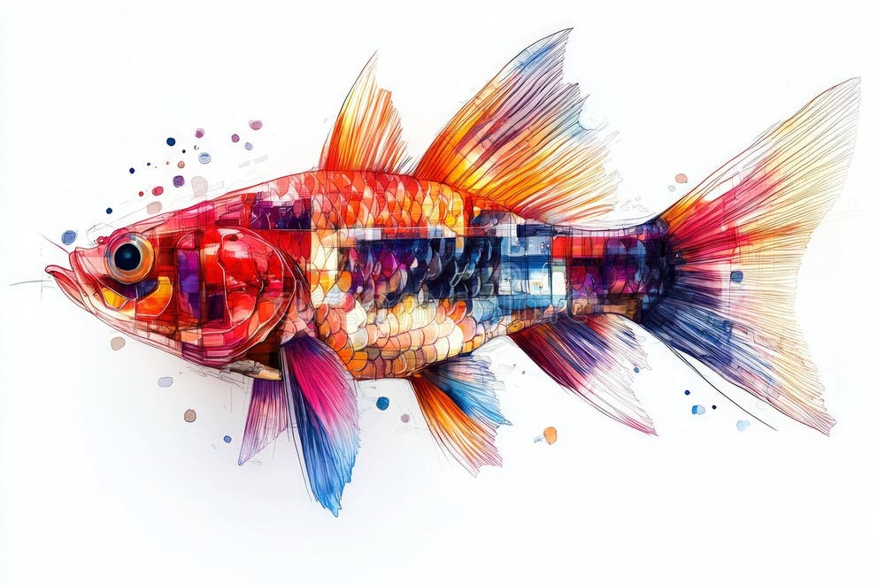 An Illustration of Dropsy Fish Stock Image - Image of design, generated ...
