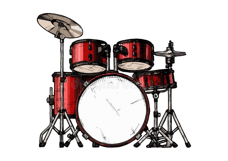 Illustration of drum kit stock vector. Illustration of cartoon - 163680982