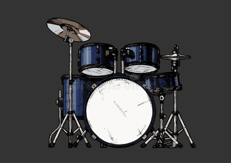Illustration of drum kit stock vector. Illustration of cymbal - 72859067